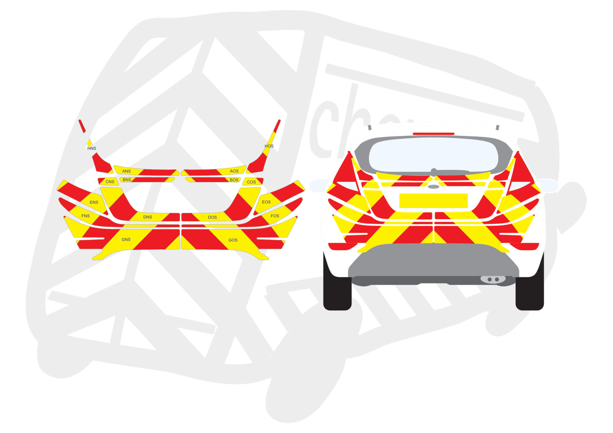 Ford Fiesta Van 08-17 Type A Chevron Kit - Chevronshop