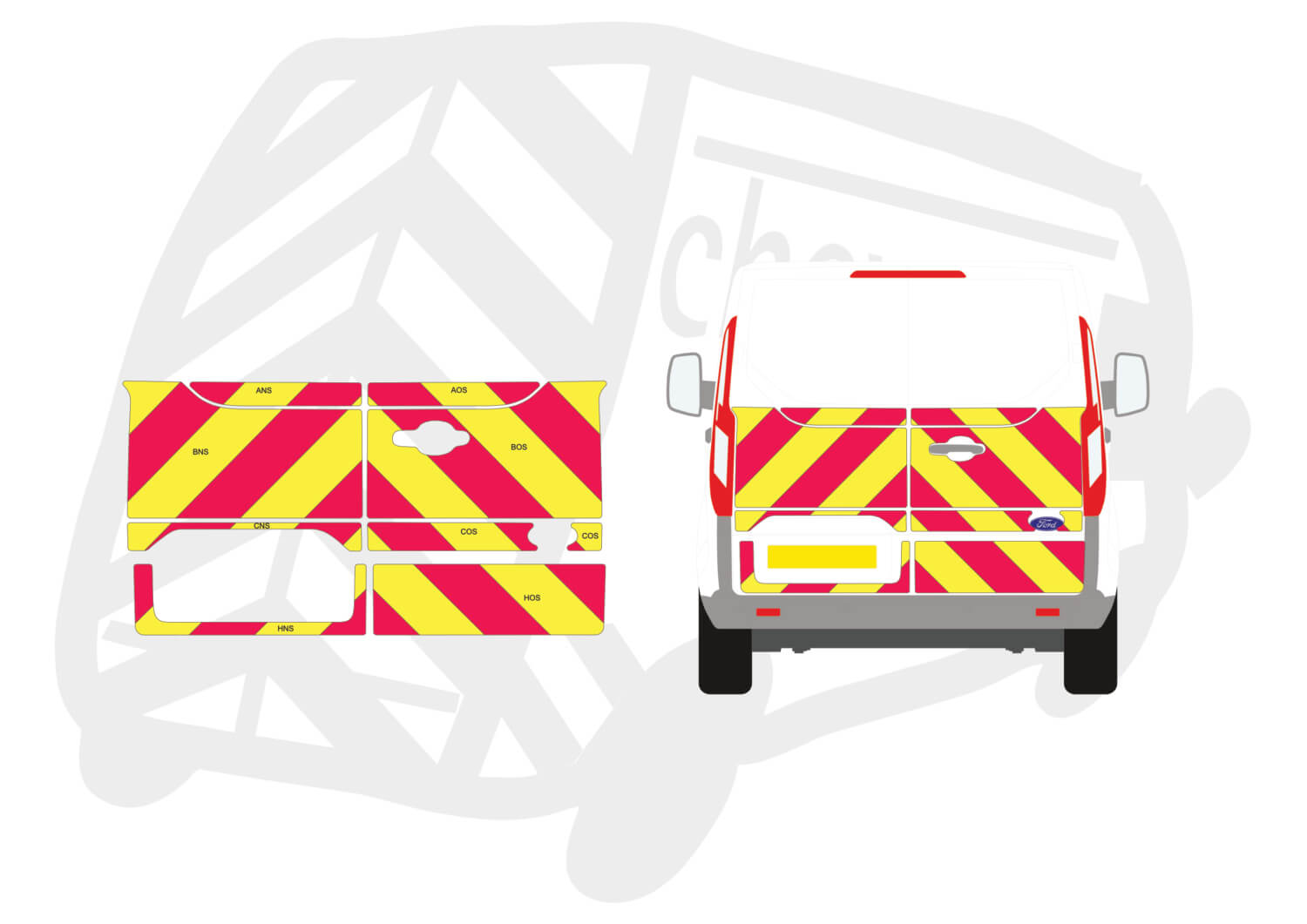 Ford Transit Custom 13-22 Type A Chevron Kit - Chevronshop