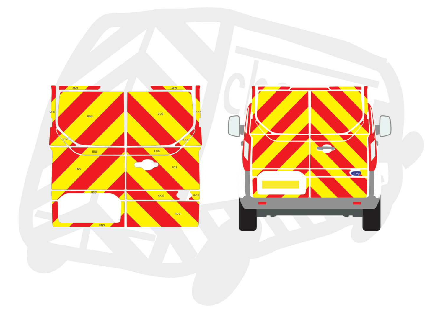 Ford Transit Custom LR 13-22 Type C Chevron Kit - Chevronshop