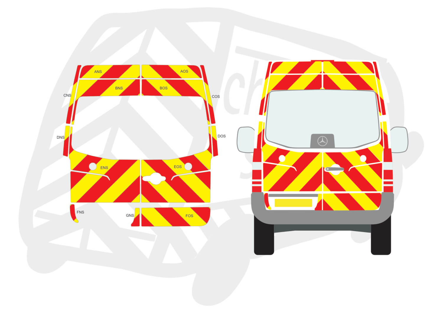 Mercedes Sprinter HR 06-17 Type B (HOLES) Chevron Kit - Chevronshop